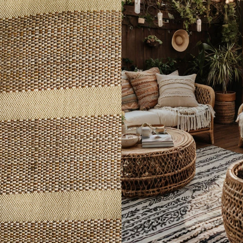 New! SUNBRELLA Natural Camel Stripe Waterproof Indoor Outdoor ...